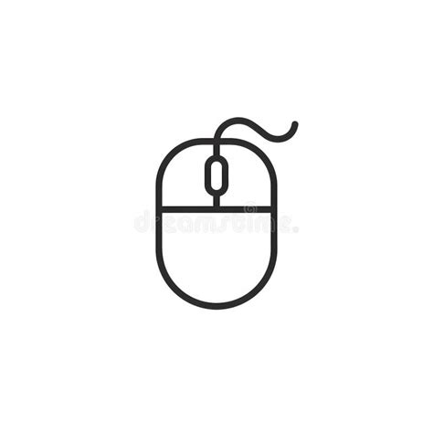 Minimalist Computer Mouse Icon With Outline Design Stock Illustration Illustration Of Symbol