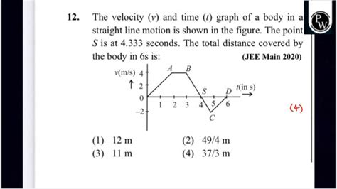 12 The Velocity V And Time T Graph Of A StudyX