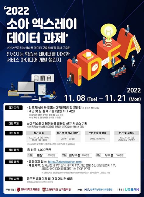 ‘2022 소아 엑스레이 데이터 과제 인공지능 학습용 데이터를 이용한 서비스 아이디어 개발 챌린지 행사and이벤트 홍보