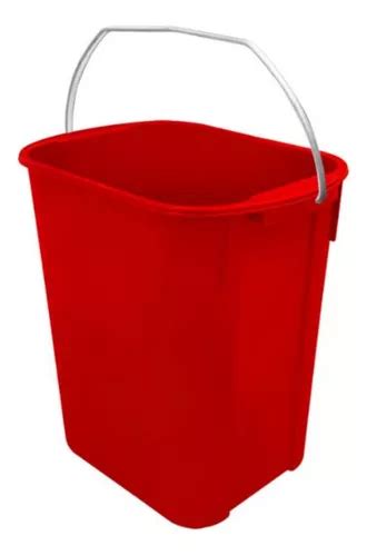 Cubeta Rectangular 19 Litros Color Rojo Meses Sin Interés