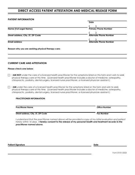 Patient Attestation Form Templates Pdf Download Fill And Print For