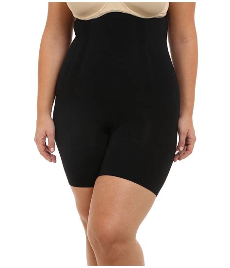 Spanx Plus Size Oncore High Waist Mid Thigh In Black Lyst