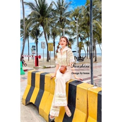 มือ1ไม่เคยใส่ ชุดเซ็ทสองชิ้นงานป้าย Lady Sunshine Shopee Thailand