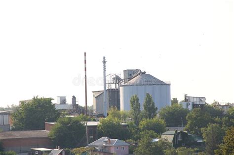 Small Factory On The Background Of Cityscape Stock Image Image Of