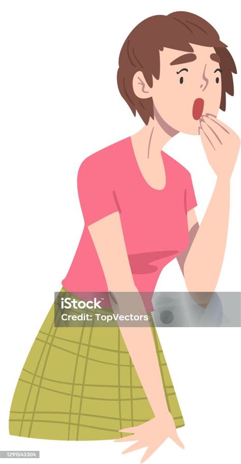 충격적인 얼굴 표정 감정적 반응 사람들의 기분 개념 놀랍고 놀란 사람 만화 스타일 벡터 일러스트를 가진 젊은 여성 가공의 인물에 대한 스톡 벡터 아트 및 기타 이미지