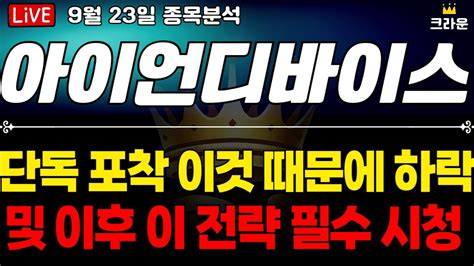 아이언디바이스 주가 전망 오후부터 시작된 하락 이것 때문이고 이후 이 전략 필수 시청 Youtube