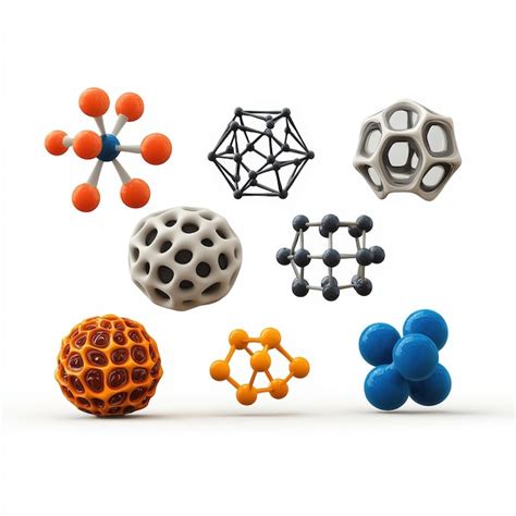 A Collection Of Abstract Molecular Structures In Vibrant Colors