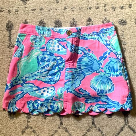 Lilly Pulitzer Pink Blue Seashell Skort Gem