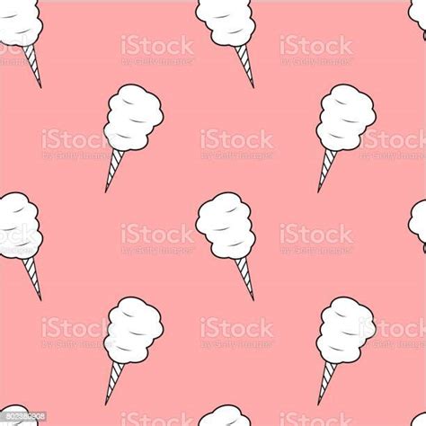 만화 코 튼 캔디와 귀여운 분홍색 흰색 원활한 벡터 패턴 배경 그림 공휴일에 대한 스톡 벡터 아트 및 기타 이미지 공휴일 귀여운 다중 색상 Istock