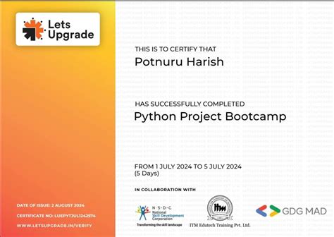 Potnuru Harish On Linkedin Python Bootcamp Learning Letsupgrade