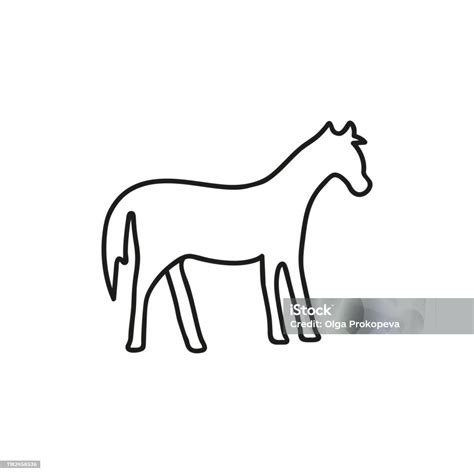줄 말 벡터 선 아이콘입니다 웹 사이트 디자인 및 모바일 앱을위한 고품질 의 검은 색 윤곽 그림 흰색 배경의 벡터 그림입니다 검은색에 대한 스톡 벡터 아트 및 기타 이미지