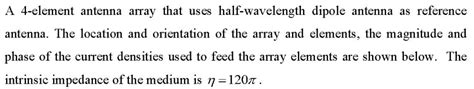 Solved A 4 Element Antenna Array That Uses Half Wavelength
