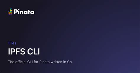 Ipfs Cli Pinata Docs