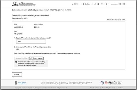 Form 10bd Be User Manual Income Tax Department