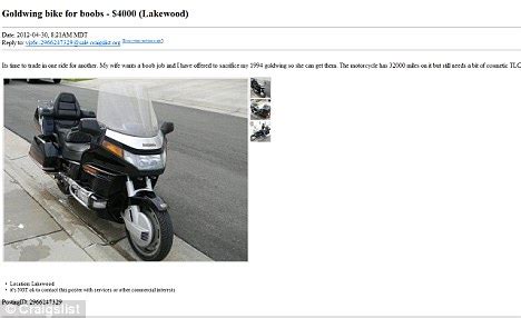 Trading His Life Crisis For Hers Man Sells Goldwing Motorcycle On Craigslist So He Can Pay For