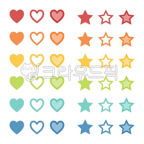 하트 별 스티커 세트 라벨 사진이미지일러스트캘리그라피 Green Seed작가