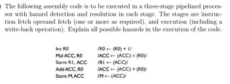 Solved The Following Assembly Code Is To Be Executed In A Chegg