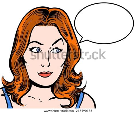 Redhead Comic Pop Art Character Looking Stock Illustration 218490133