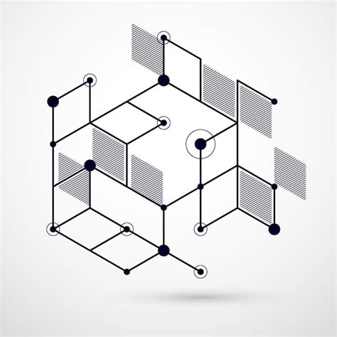 Premium Vector Vector Of Abstract Geometric 3d Cube Pattern And Black And White Background