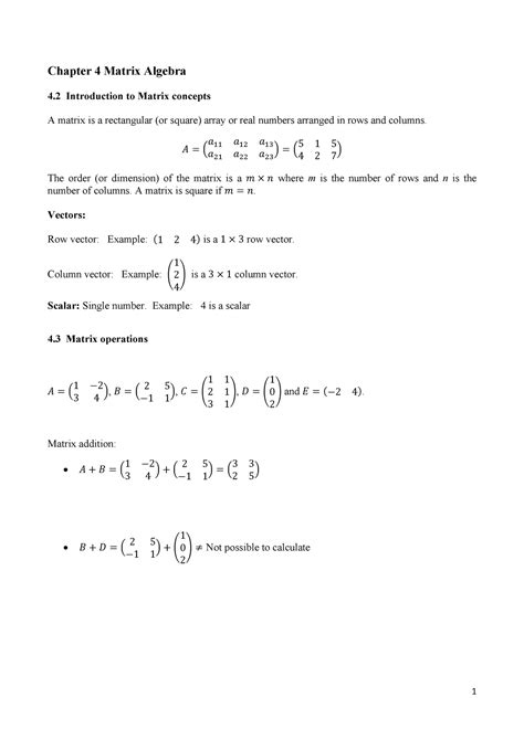STK Matrix Algebra Class Notes Additional Examples F Chapter Matrix Algebra