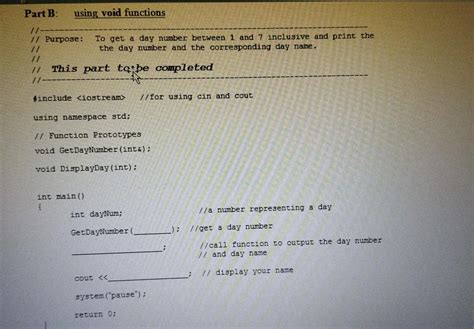 solved part b using void functions purpose to get a