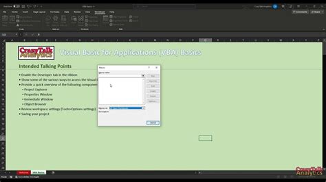 Vba Basics Vba Editor Access And Overview Youtube