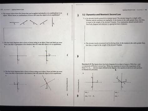 Solved Applying Newton S Laws 5 1 Equilibrium 1 If An Chegg Com