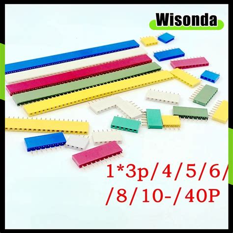 10pcs 2 54mm Single Row Female Pcb Board Pin Header Connector Strip Pinheader 1x40 1 3 4 5 6 8