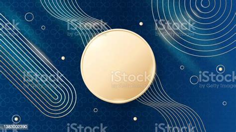 럭셔리 블루 골드 배경 우아한 비즈니스 프리젠 테이션 배너 벡터 그림입니다 0명에 대한 스톡 벡터 아트 및 기타 이미지 0명 3차원 형태 개념 Istock