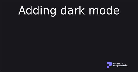 Adding Dark Mode