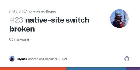 Native Site Switch Broken Issue Matplotlib Mpl Sphinx Theme Github