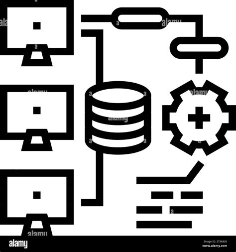 Continuous Integration Software Line Icon Vector Illustration Stock