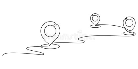 Map Gps Location Continuous Line Drawing Minimalism Stock Vector Illustration Of Location