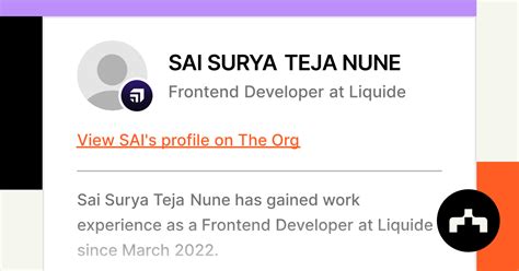 Sai Surya Teja Nune Frontend Developer At Liquide The Org