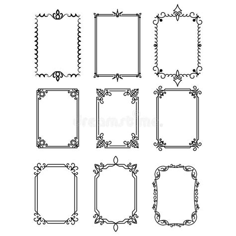 Marco Negro Rectangular Adornado Para La Decoración De La Página