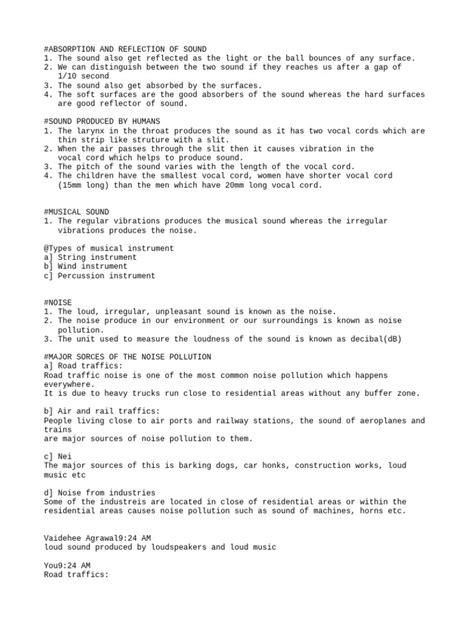 Notes 1 Pdf Noise Sound