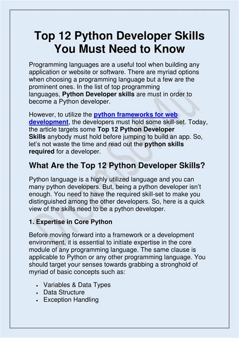 PPT Top 12 Python Developer Skills You Must Need To Know PowerPoint Presentation ID 11441025