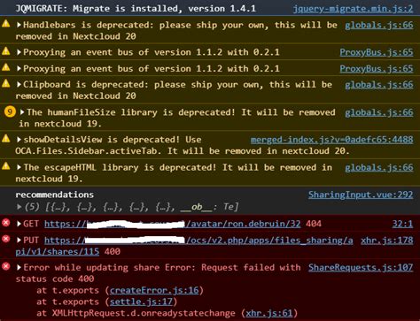 allow editing share throws error updating the share · issue 21267 · nextcloud server · github