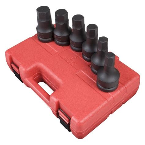 Sunex® 5606 1 Drive Sae Hex Impact Bit Socket Set 6 Pieces