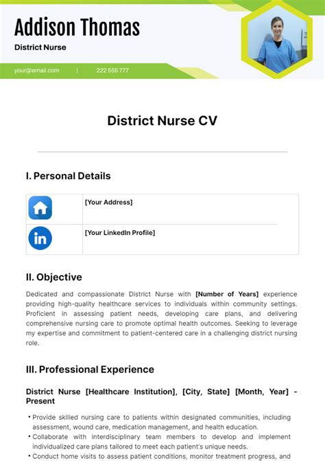 Free Nurse CV Templates To Edit Online And Download