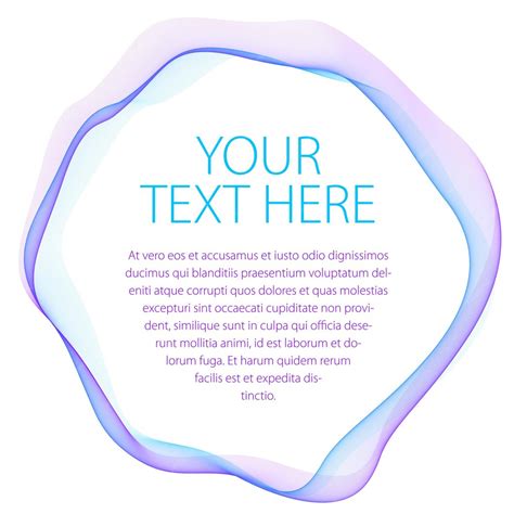 원 모양으로 흐르는 부드러운 선형 프레임 텍스트 복사 공간이 있는 벡터 추상 예술적 아름다운 배경 흰색 배경 위에 격리 프리미엄 벡터