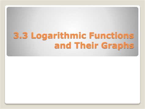 Ppt 33 Logarithmic Functions And Their Graphs Powerpoint