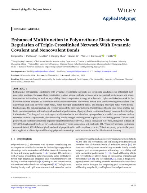 Enhanced Multifunction In Polyurethane Elastomers Via Regulation Of