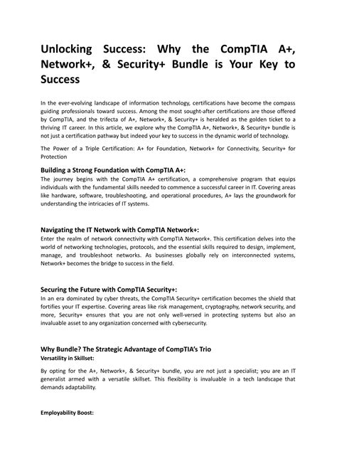 Ppt Why The Comptia A Network And Security Bundle Is Your Key To Success Docx 1 Powerpoint