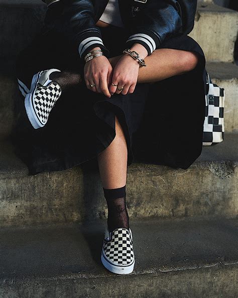Vans Classic Checkerboard Slip On Blackwhite Shoe