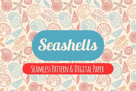 Seashells Summer Seamless Pattern Paper