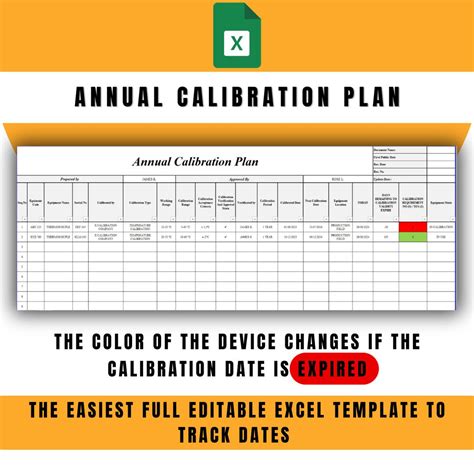 Calibration Tracker Template With Conditional Formatting Automated