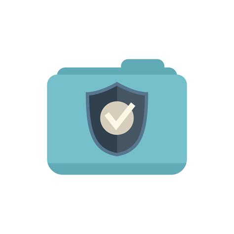 Folder Privacy Icon Flat Vector Data Security Vector Art At Vecteezy