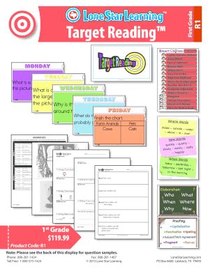 Fillable Online Target Reading First Grade R Lone Star Learning Fax Email Print PdfFiller