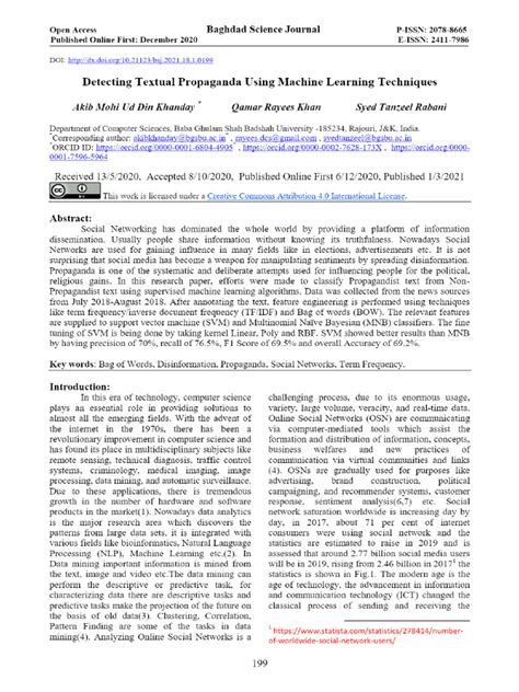 view of detecting textual propaganda using machine learning techniques